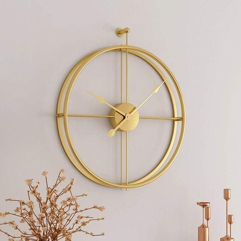 Golden Double Ring Metal Wall Clock | Large Wall Clock – Writings On ...