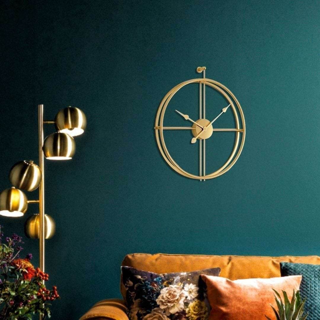 Golden Double Ring Metal Wall Clock | Large Wall Clock – Writings On ...