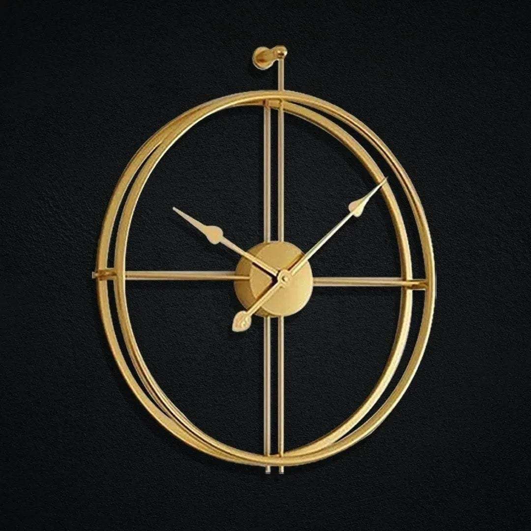 Golden Double Ring Metal Wall Clock | Large Wall Clock – Writings On ...