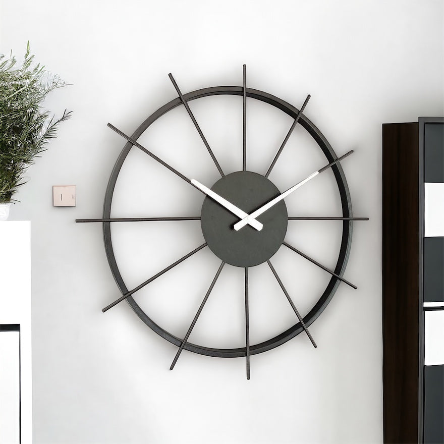Black Designer Wall Clock - Metal Wall Clock – Writings On The Wall