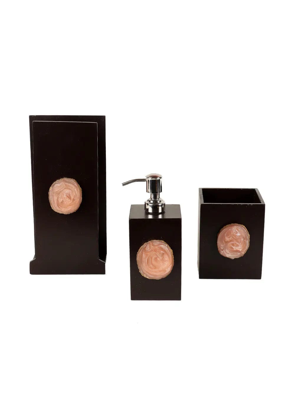 MDF & Resin Brown Bath Set – Writings On The Wall