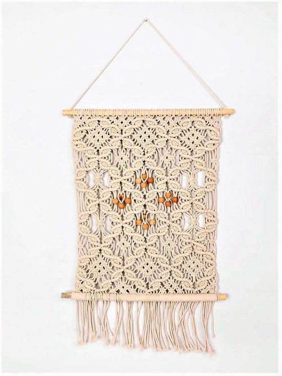 Macrame wall hanging with knots and beads – Writings On The Wall