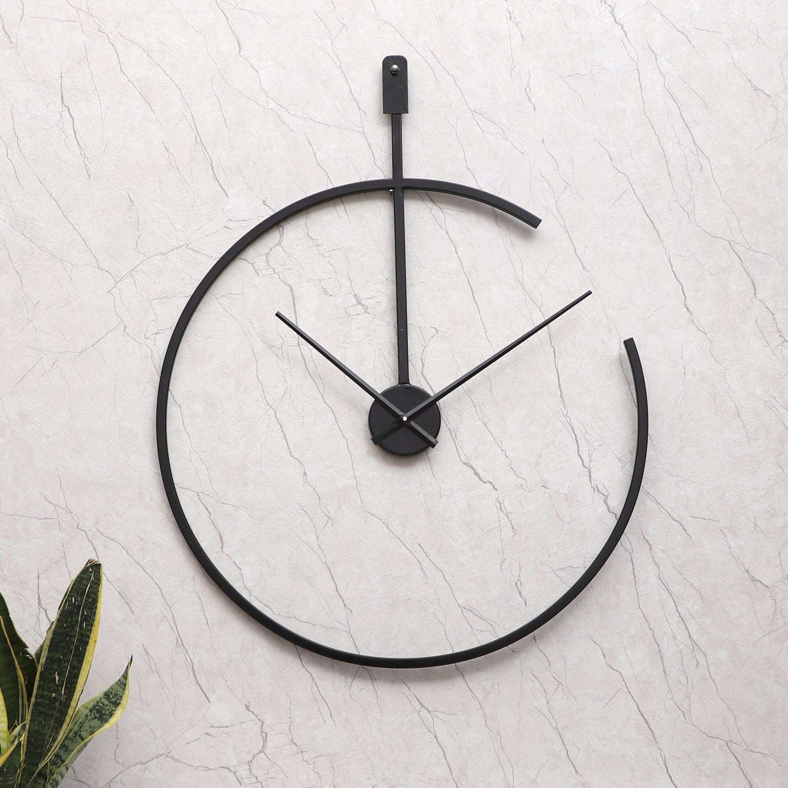 Minimal Black Arc Black Metal Wall Clock | Large Wall CLock – Writings ...