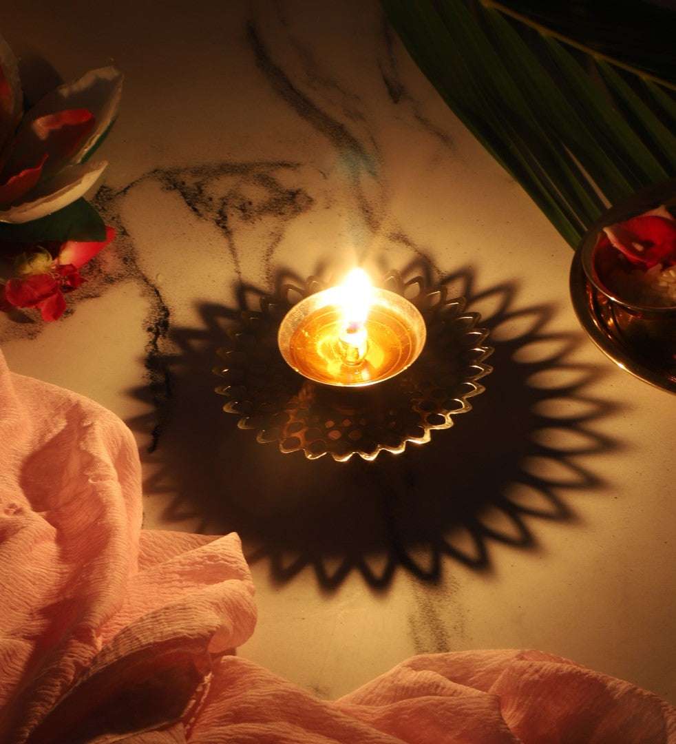 Round Cutout Brass Diya – Writings On The Wall